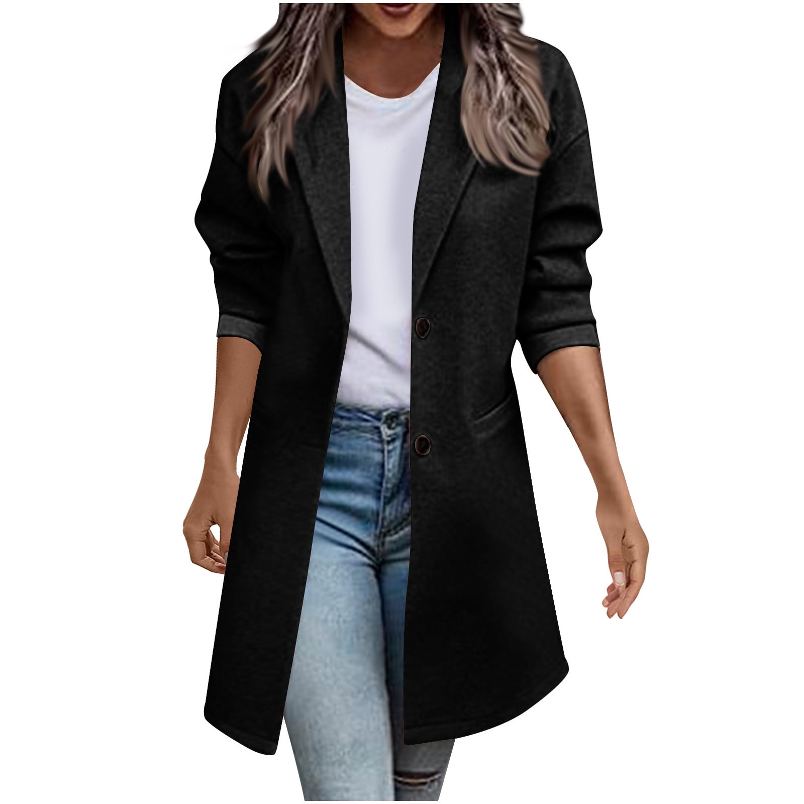 Drses Women's Plaid Shacket Jacket Casual Button Wool Blend Winter ...