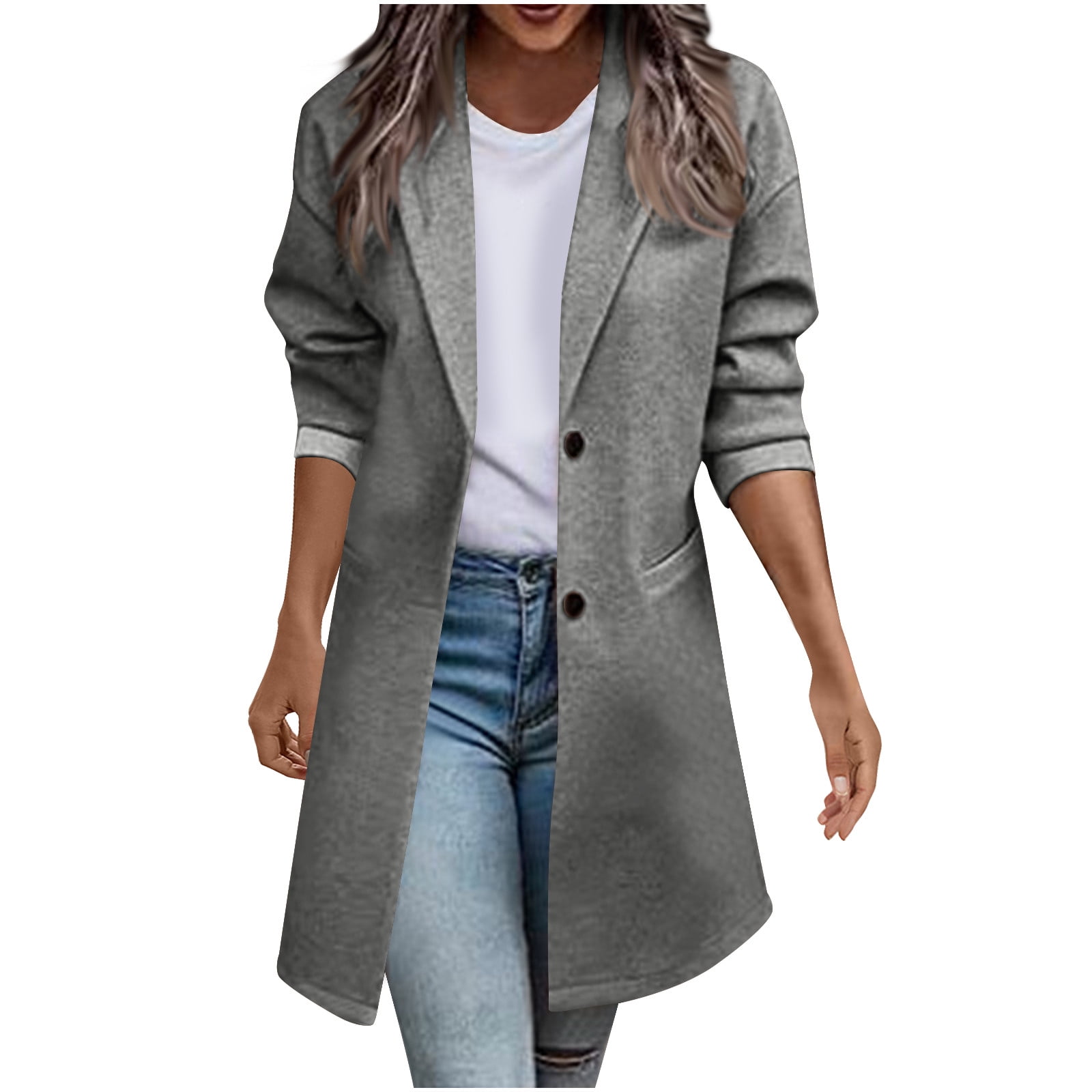 Drses Women's Plaid Shacket Jacket Casual Button Wool Blend Winter ...