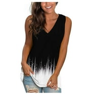 UVN Long Summer Tank Tops for Women, V Neck Sleeveless T Shirts, Loose ...