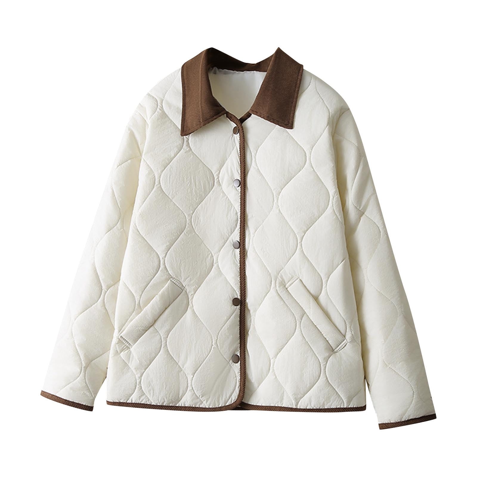 Drses Womens Puffer Coat Collared Quilted Jacket With Pockets Warm ...