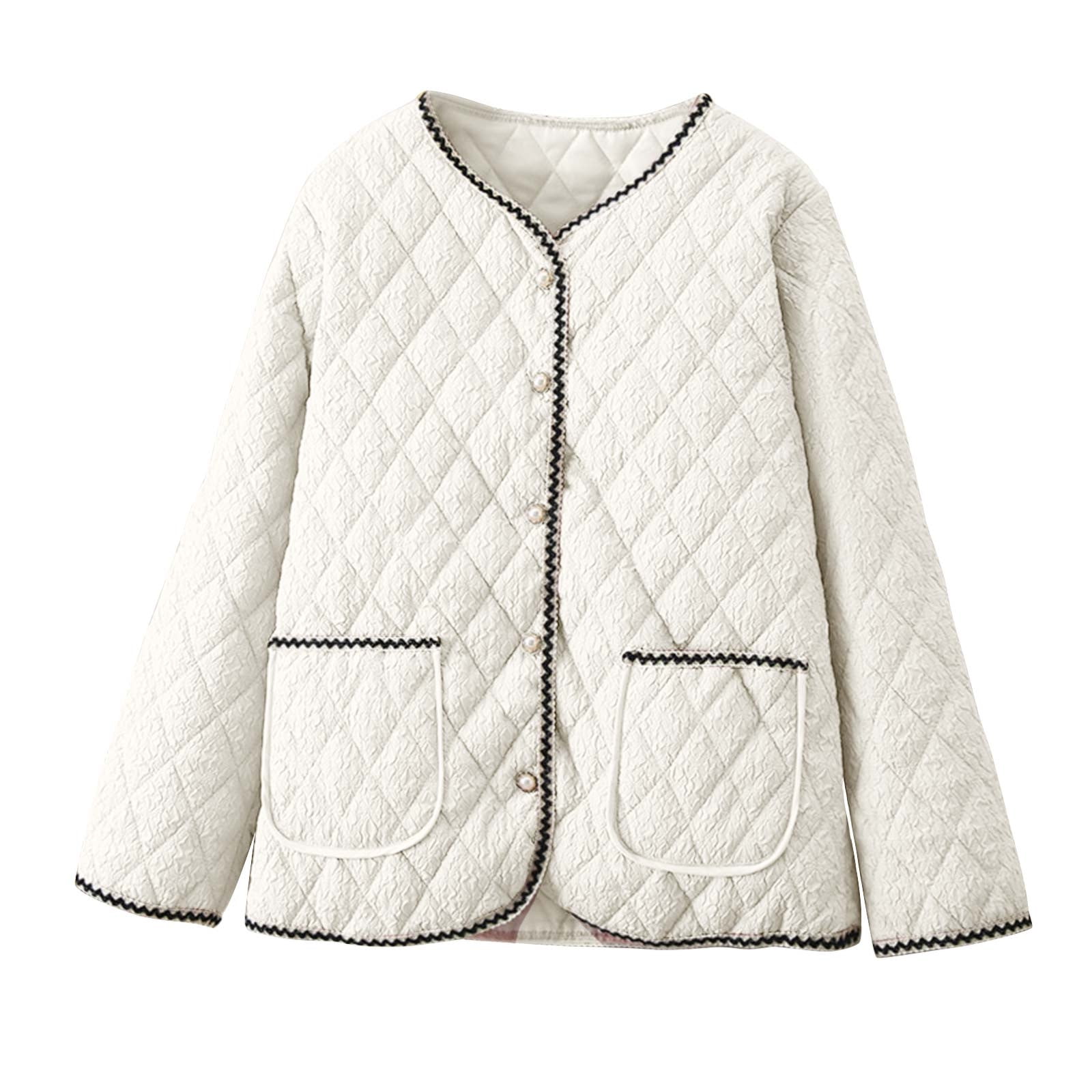 Drses Womens Puffer Coat Collared Quilted Jacket With Pockets Warm ...