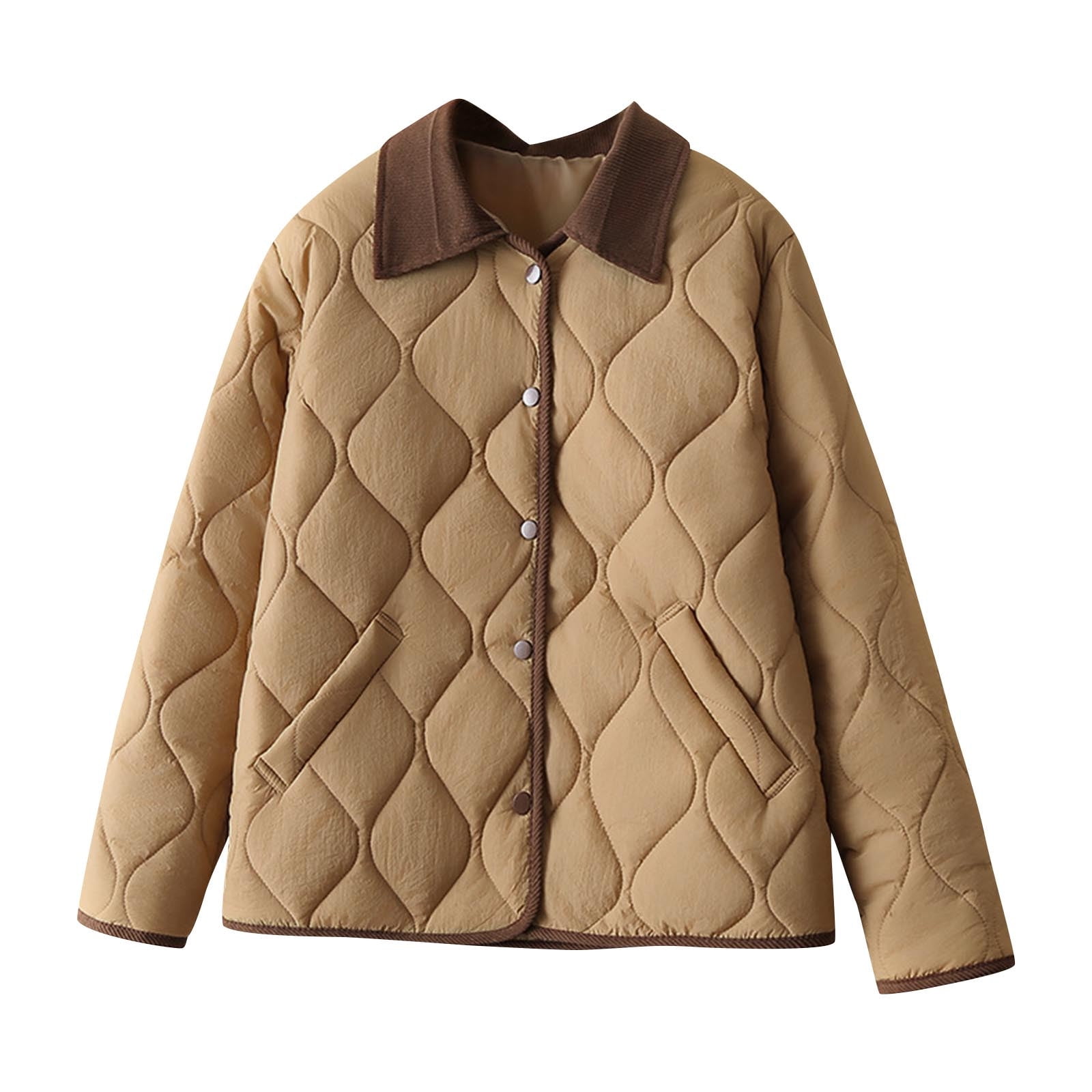 Drses Womens Puffer Coat Collared Quilted Jacket With Pockets Warm ...