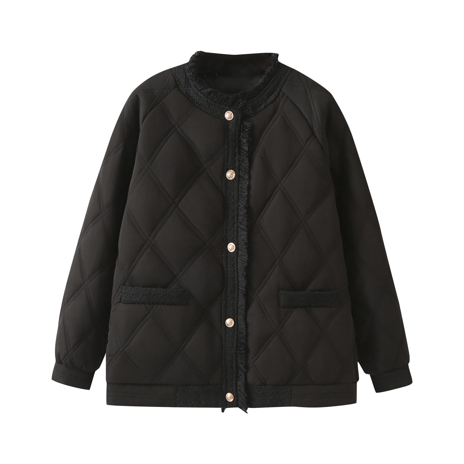 Drses Womens Puffer Coat Collared Quilted Jacket With Pockets Warm ...