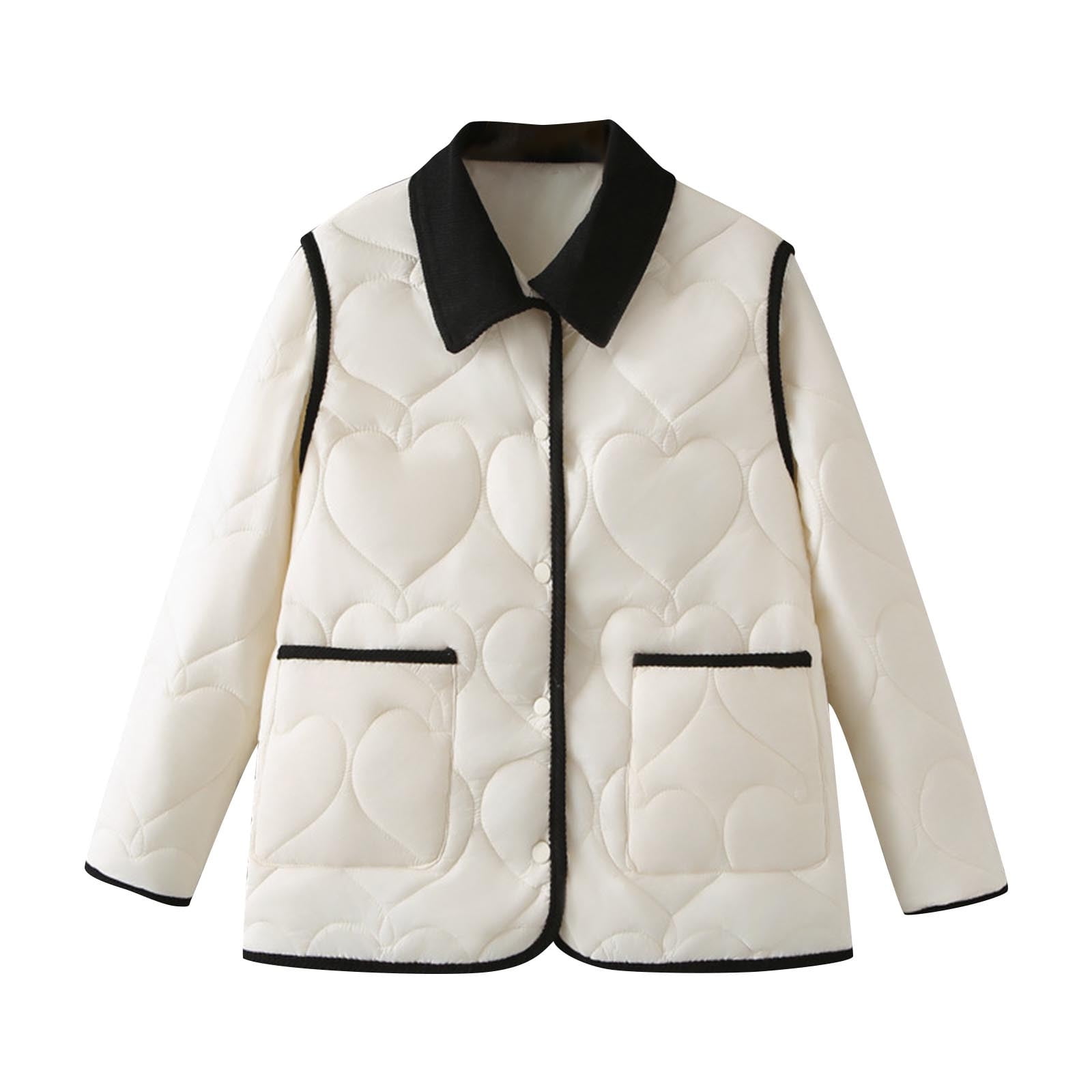 Drses Womens Puffer Coat Collared Quilted Jacket With Pockets Warm ...