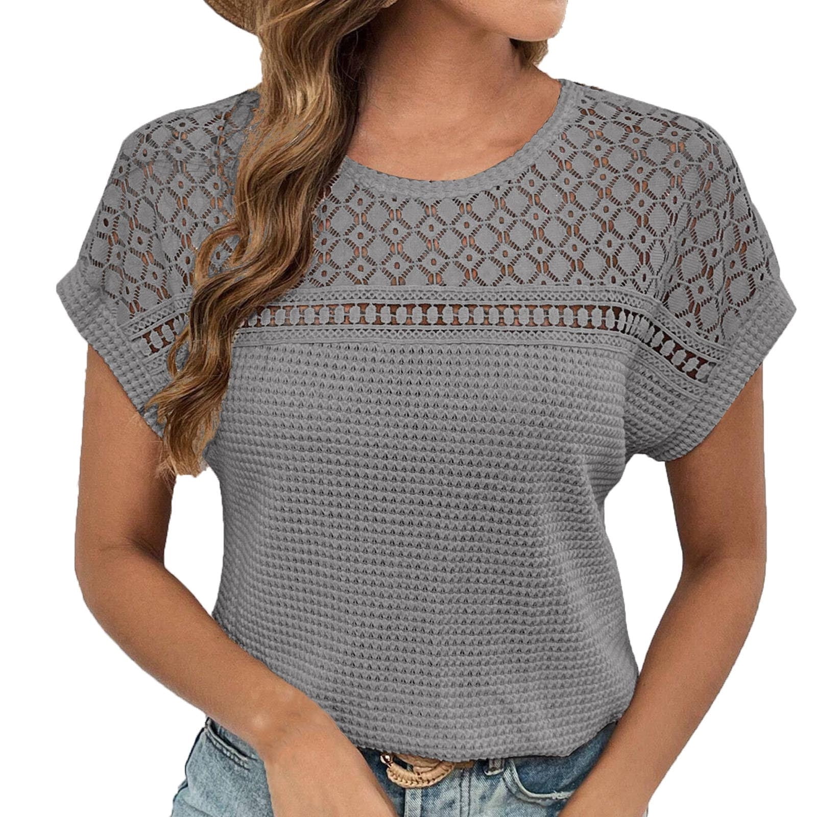 Drses Womens Summer Tops Fashion Women's Casual Floral Print Shoulder ...