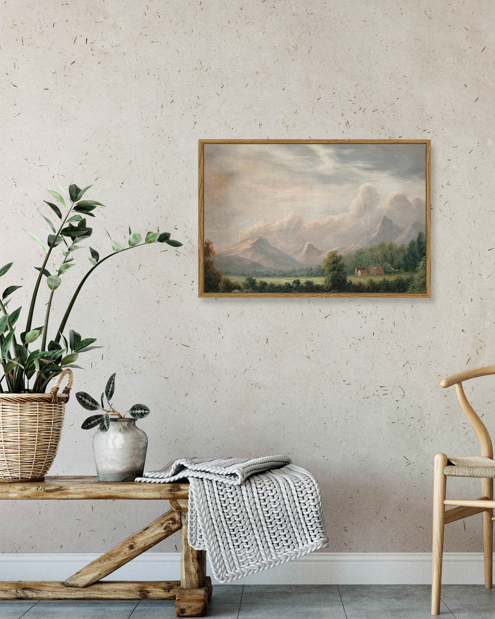 Drsoum 16x24in Landscape Wall Art Vintage Classical Village Painting ...