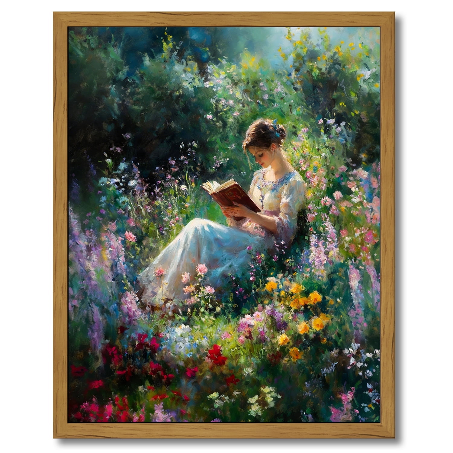 Drsoum Classic Moody Elegant Woman Stands Reading a Book Victorian ...