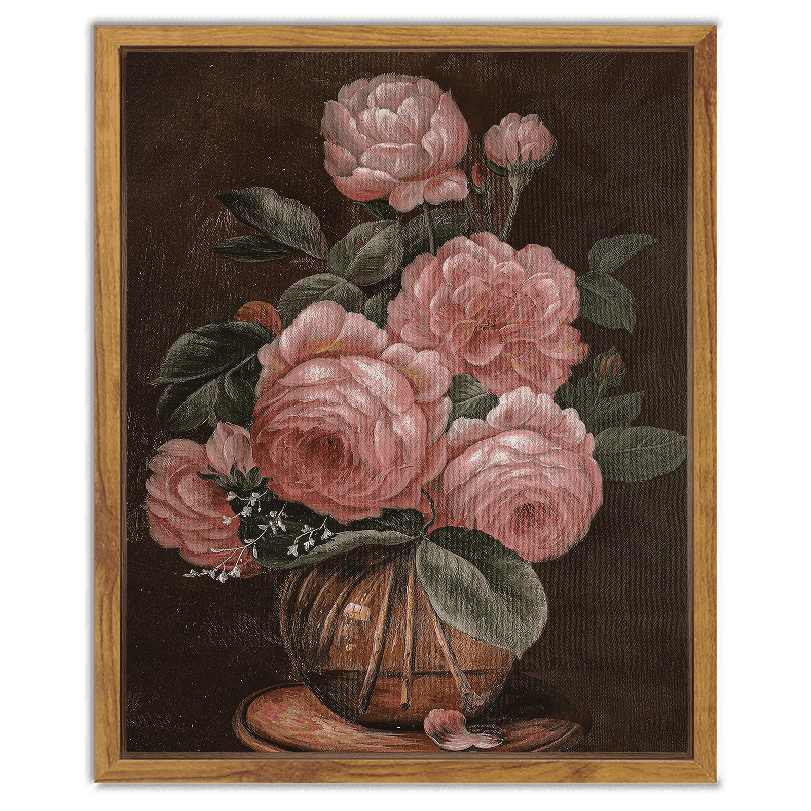 Drsoum Classical Canvas Wall Art Red Rose Vintage Flower Paints Room ...