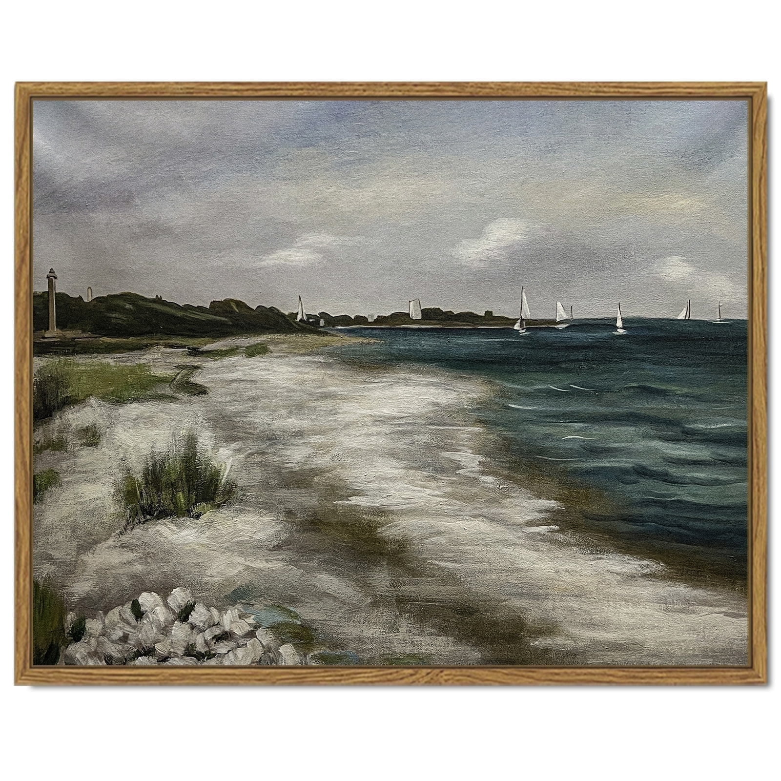 Drsoum Coastal Wall Art Vintage Classical Ocean Painting 11x14in Rural ...