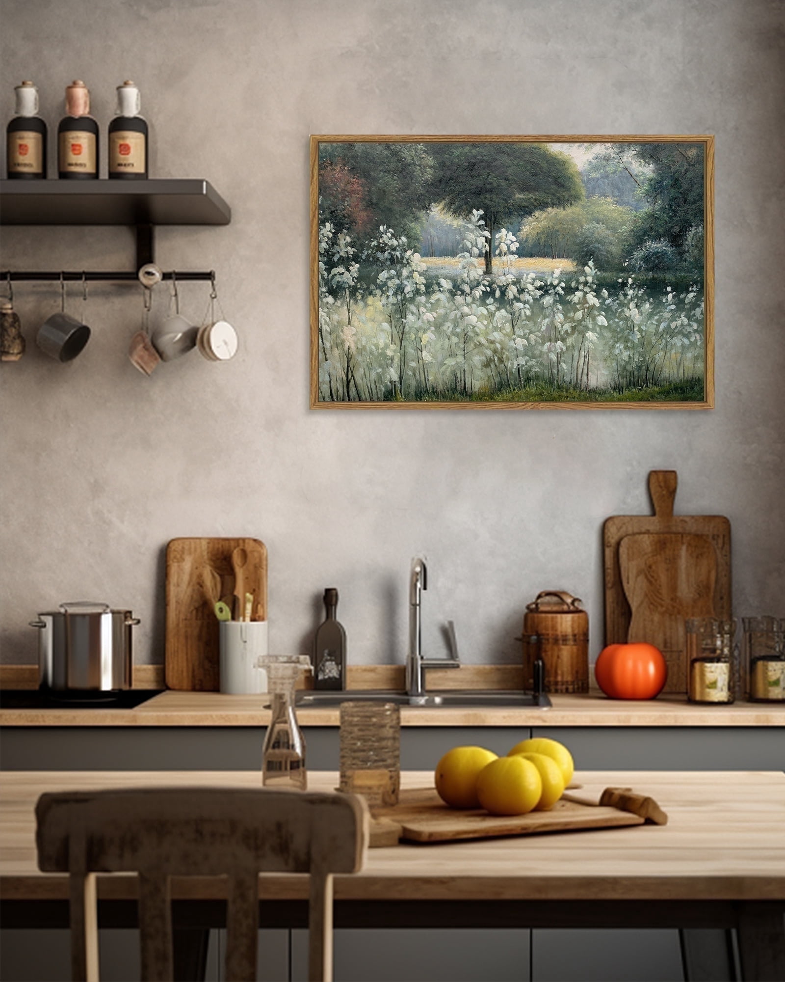 Drsoum Framed 24x36in Landscape Canvas Wall Art Forest Vintage ...