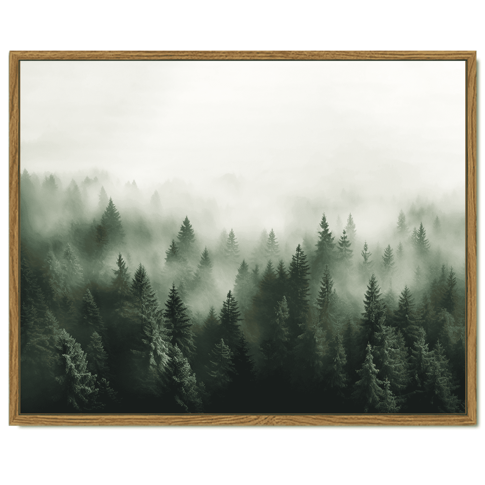 Drsoum Framed Canvas Wall Art Vintage Classical Oil Painting Green Pine ...