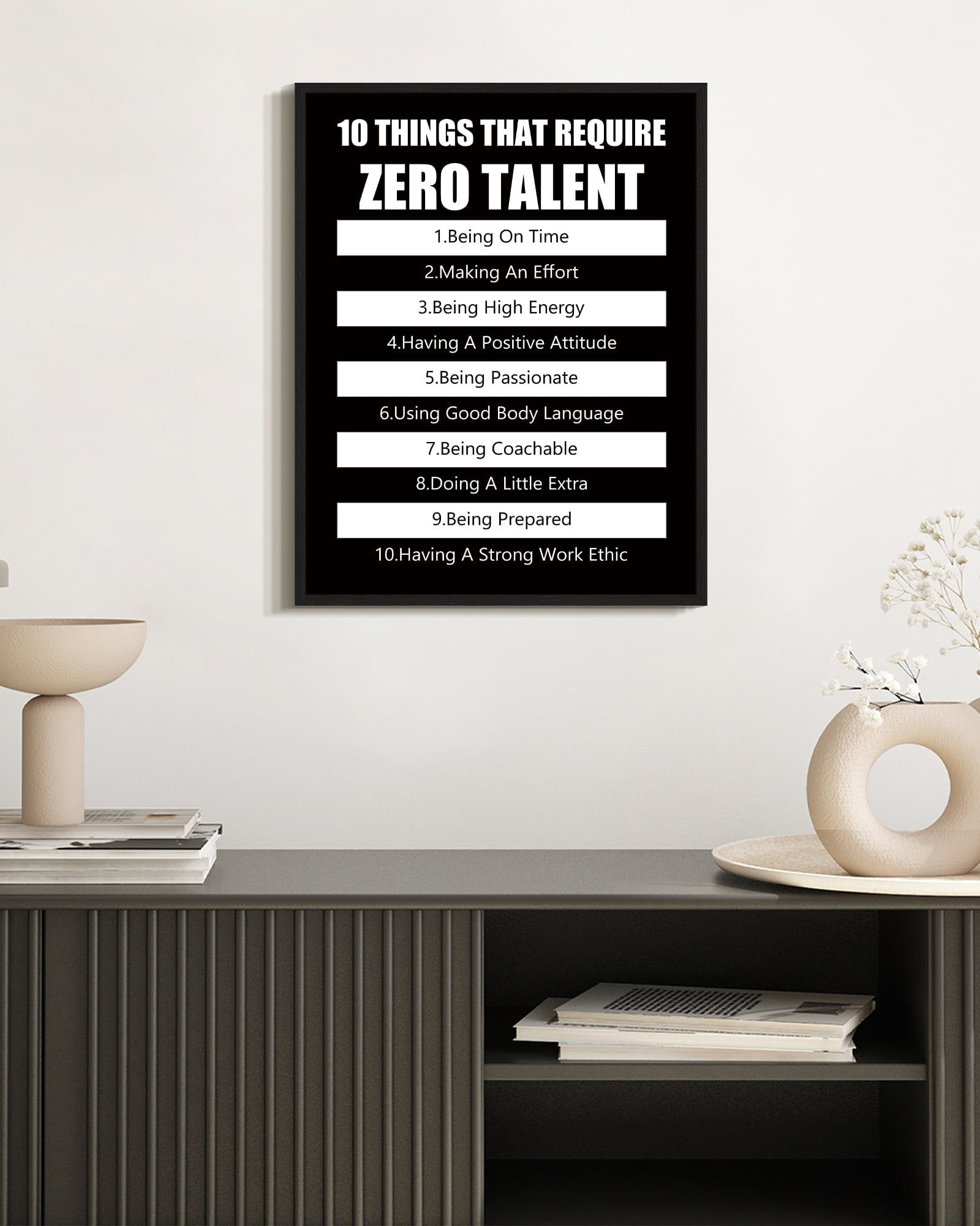Drsoum Inspirational Canvas Wall Decor ZERO TALENT Motivational ...