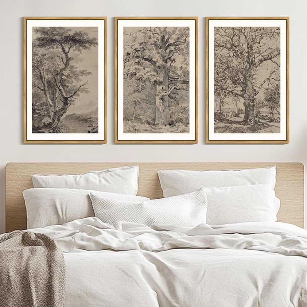 Drsoum Large 24x36in3pcs Natural Framed Rustic Famehouse Wall Decor ...