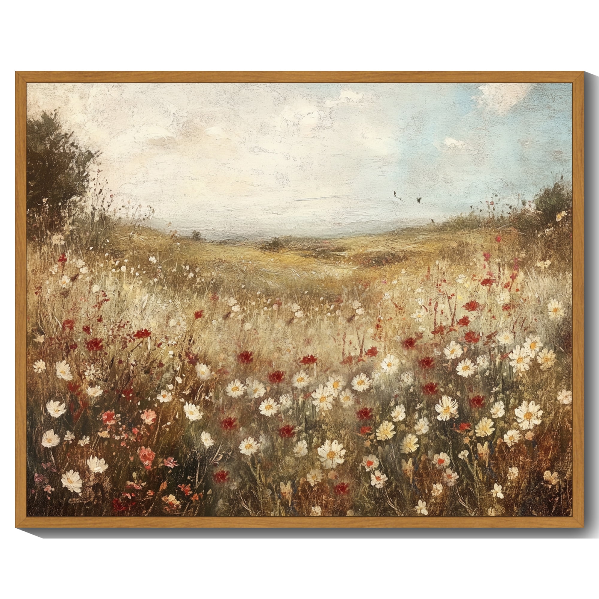 Drsoum Rustic Floral Wall Art 11x14in Nature Framed Landscape Wall ...