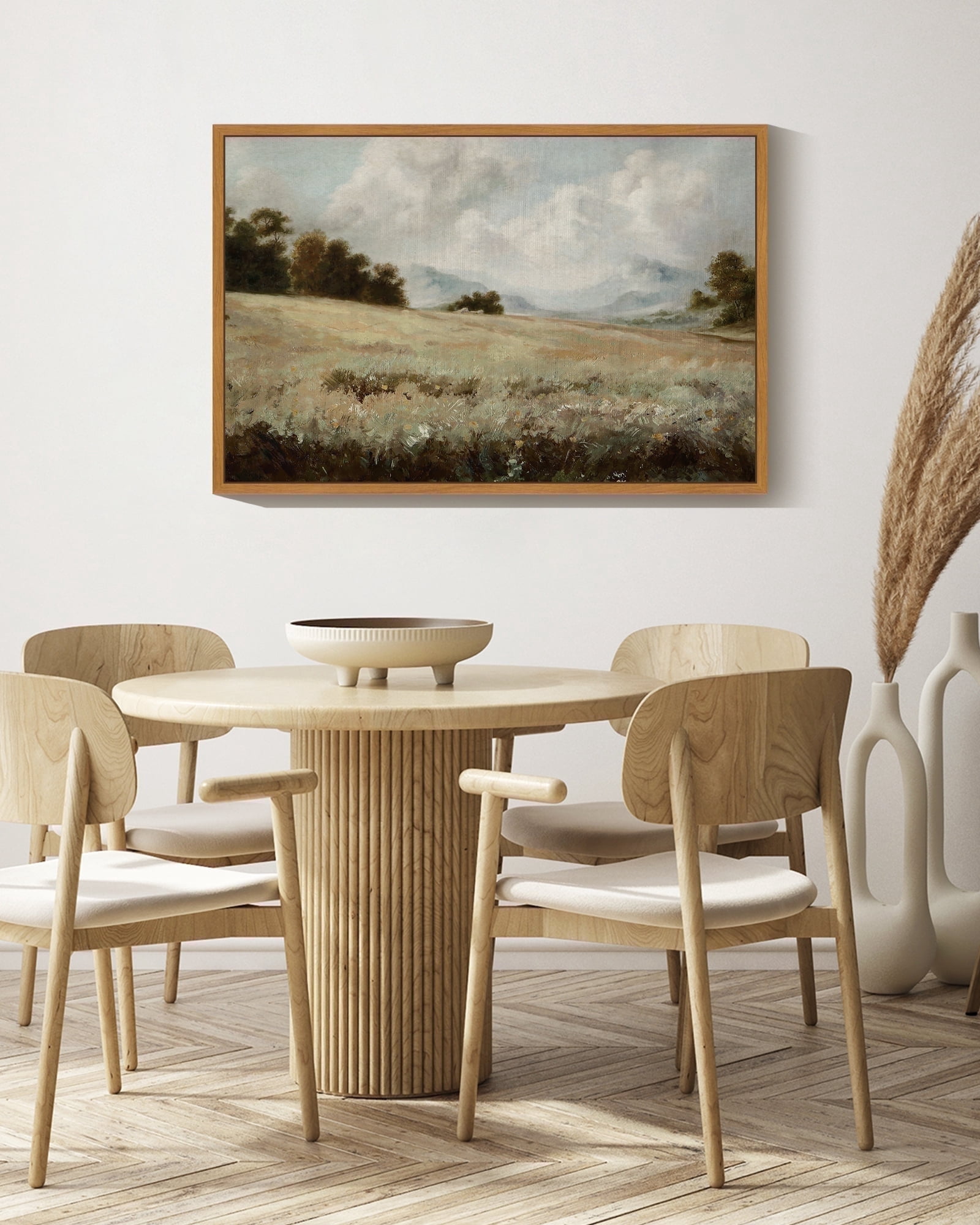 Drsoum Vintage 24x36in Natural Framed Landscape Canvas Wall Art ...