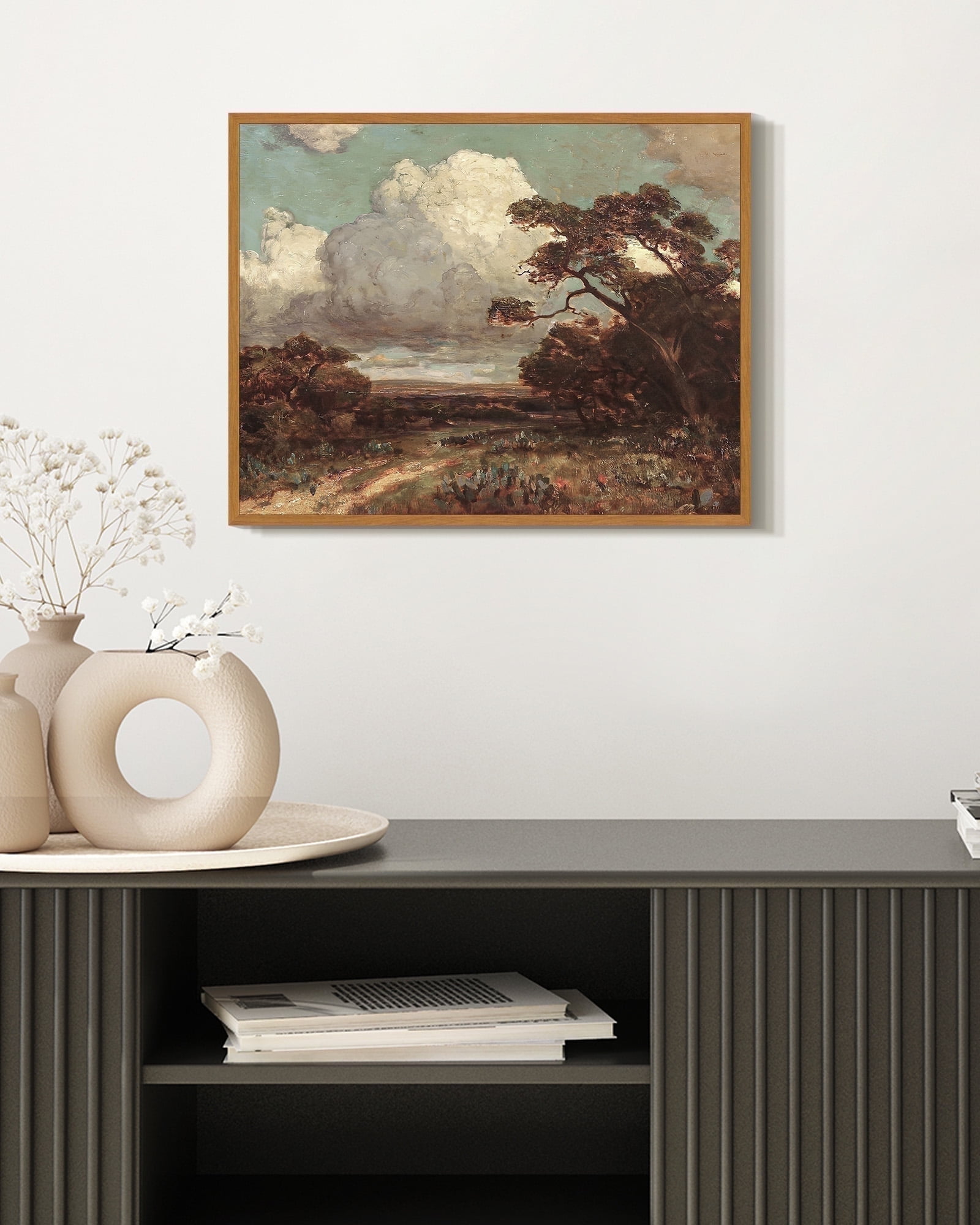 Drsoum Vintage Country Road Landscape Wall Art 11x14in Natural Framed ...