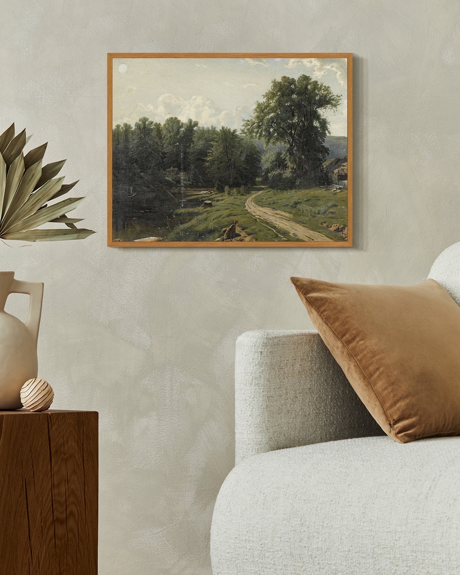 Drsoum Vintage Landscape Canvas Wall Art 11x14in Natural Framed Home ...