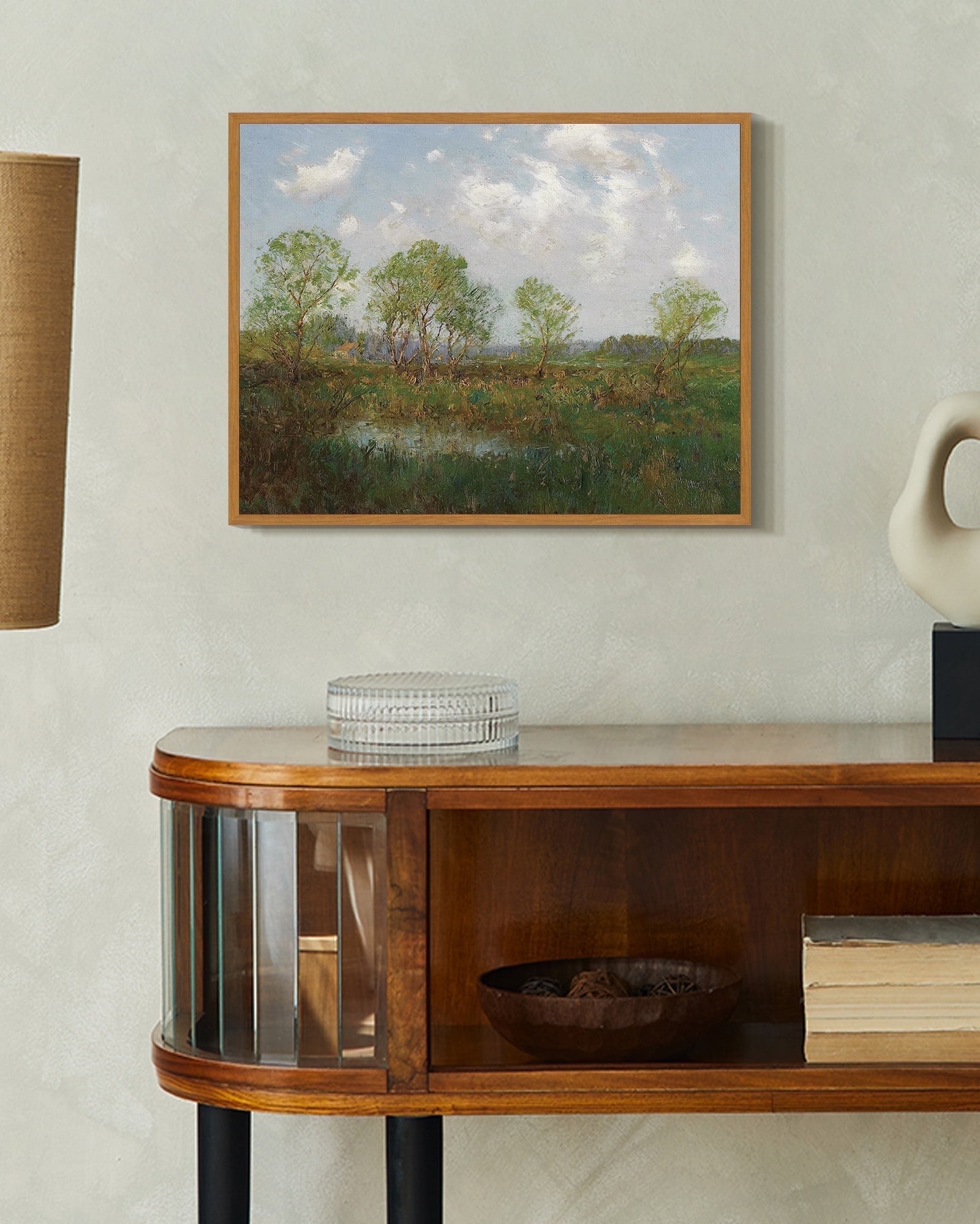 Drsoum Vintage Landscape Wall Art 11x14in Natural Framed Classic Retro ...