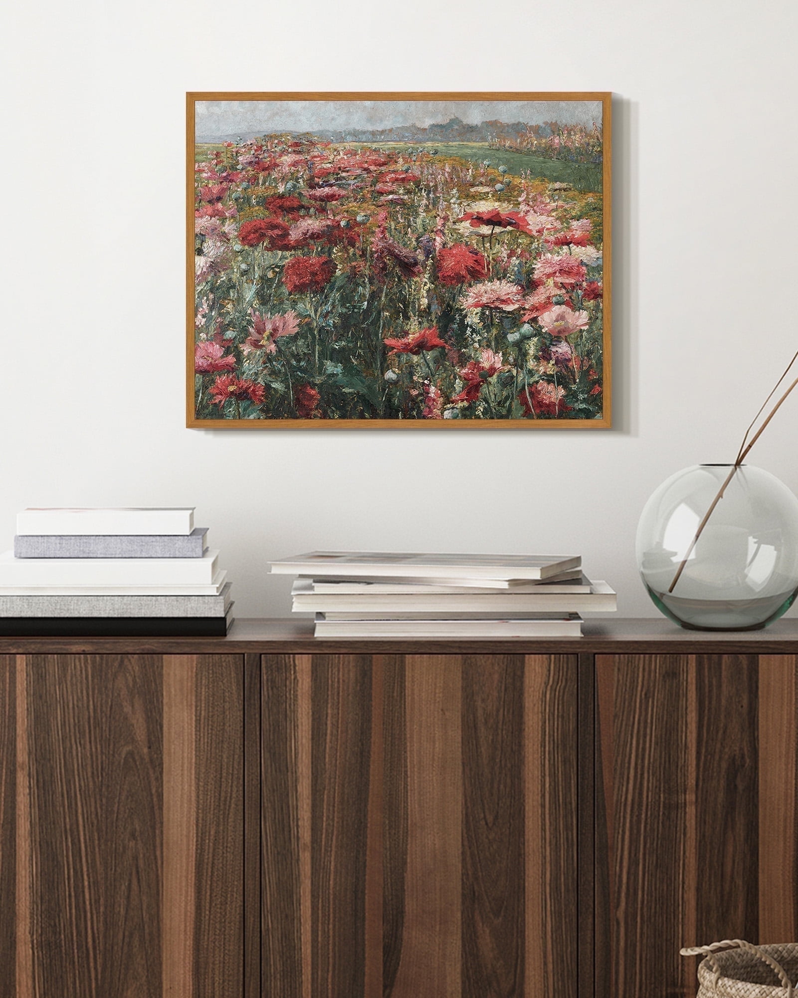 Drsoum Vintage Landscape Wall Art 11x14in Natural Framed Flower Field ...