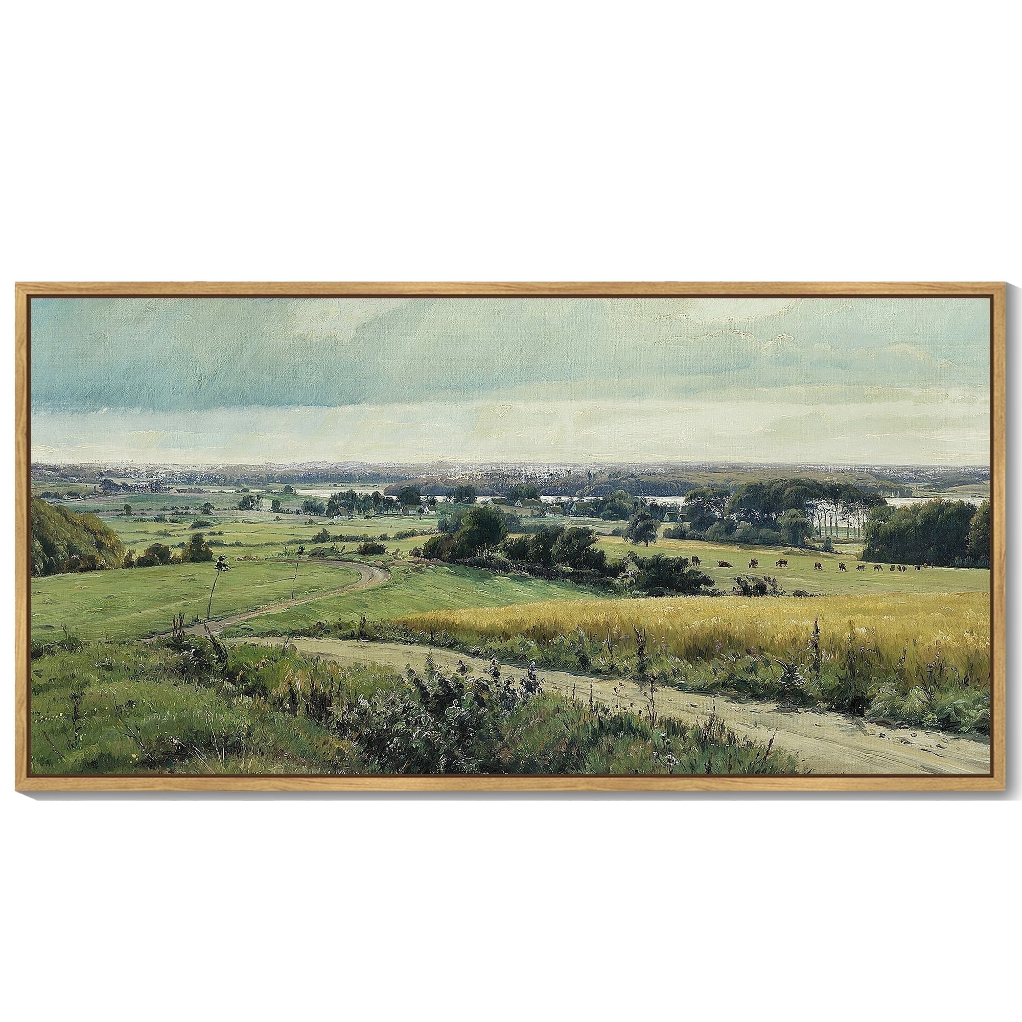 Drsoum Vintage Landscape Wall Art Rustic Countryside Meadow Farmhouse ...