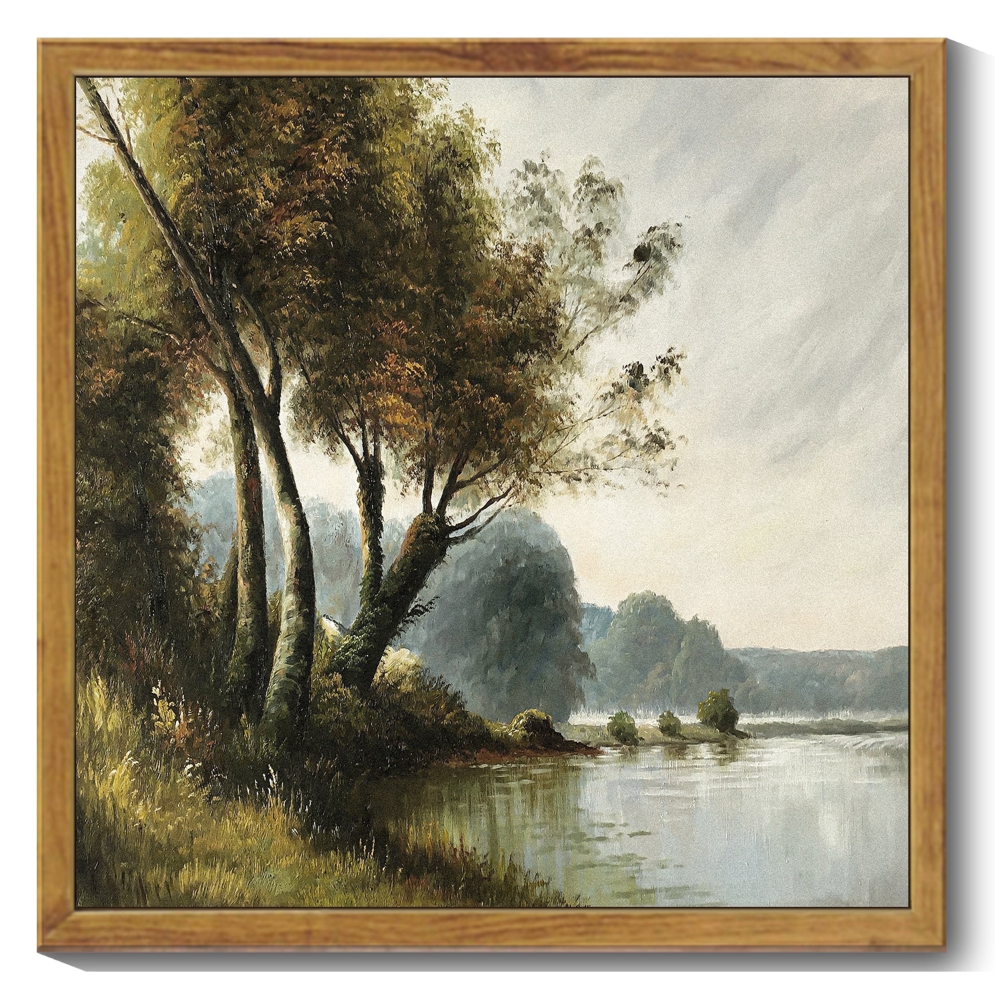 Drsoum Vintage Mountain Laker Scenery Wall Decor Landscape Canvas Wall ...