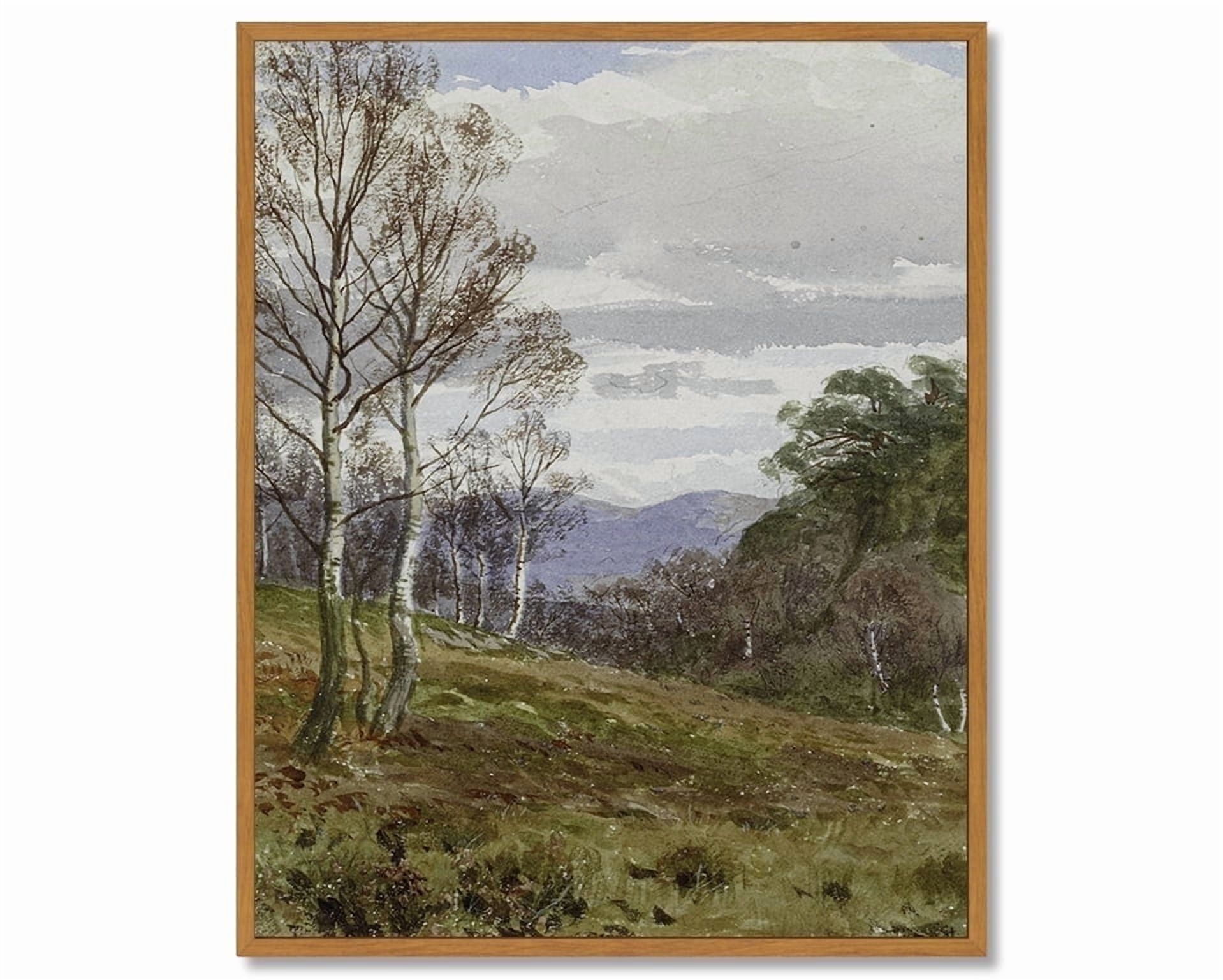 Drsoum Vintage Mountain Landscape Wall Art Rustic Retro Framed Nature ...
