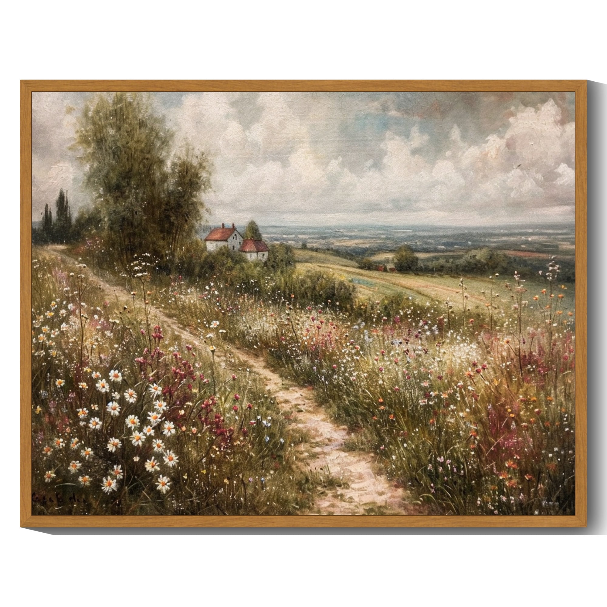 Drsoum Vintage Rural Wildflowers Wall Art 11x14in Nature Framed Classic ...