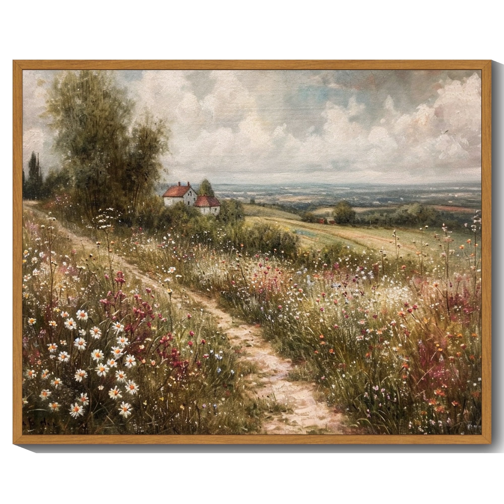 Drsoum Vintage Rural wildflowers Wall Art Classic Retro rustic ...