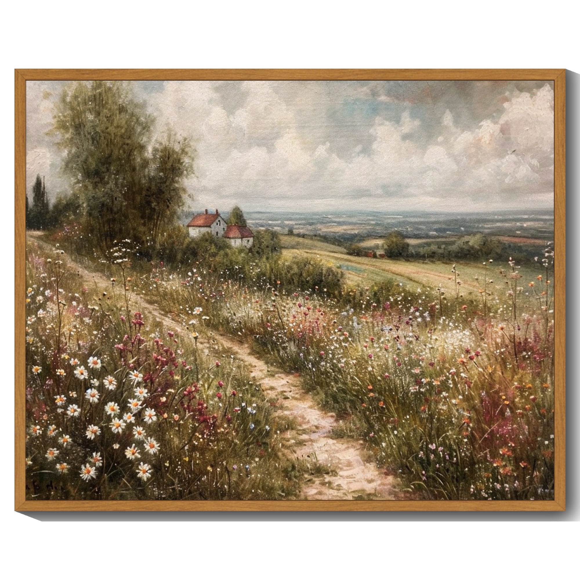 Drsoum Vintage Rural wildflowers Wall Art Classic Retro rustic ...