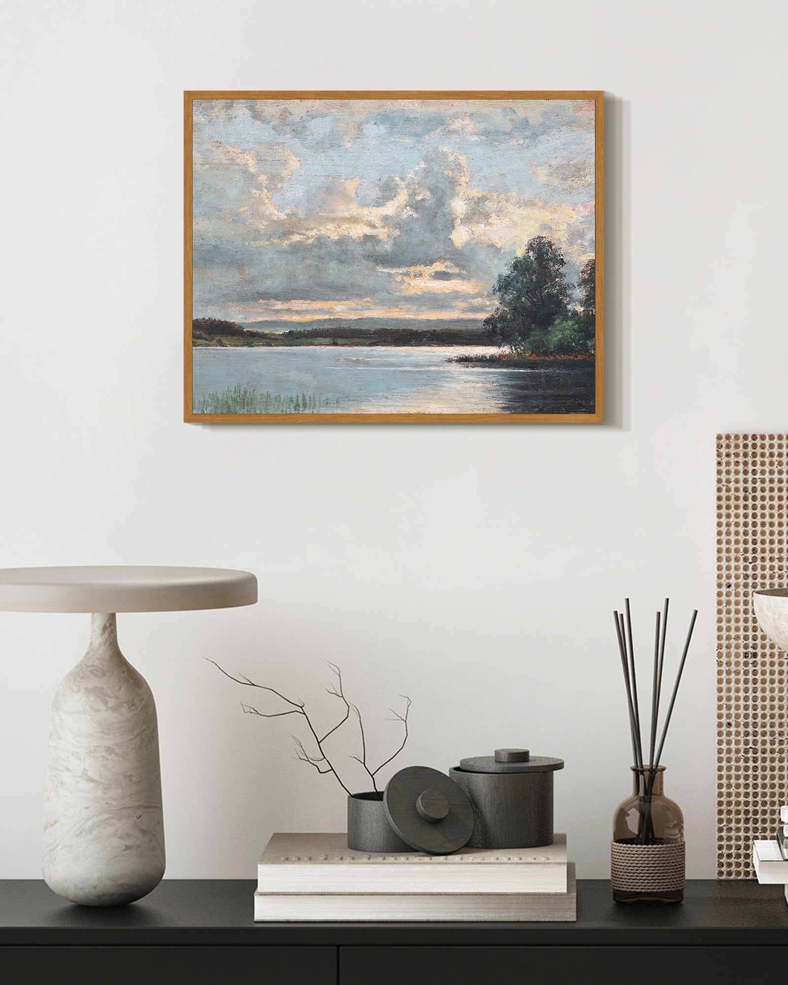 Drsoum Vintage Sea and Sky Landscape Wall Art 11x14in Natural Framed ...