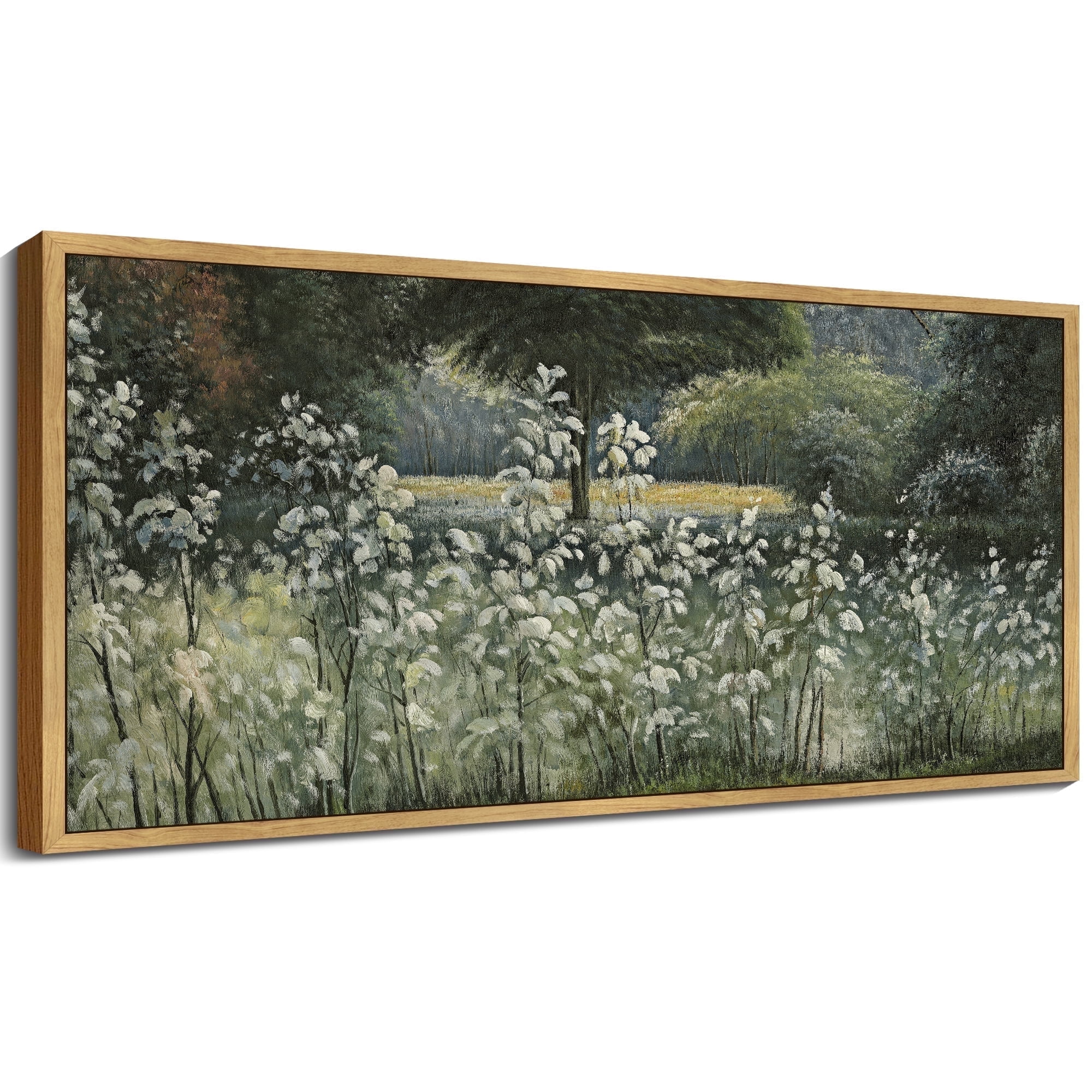 Drsoum Vintage Wall Art Forest Pond Landscape Painting Retro Meadow ...