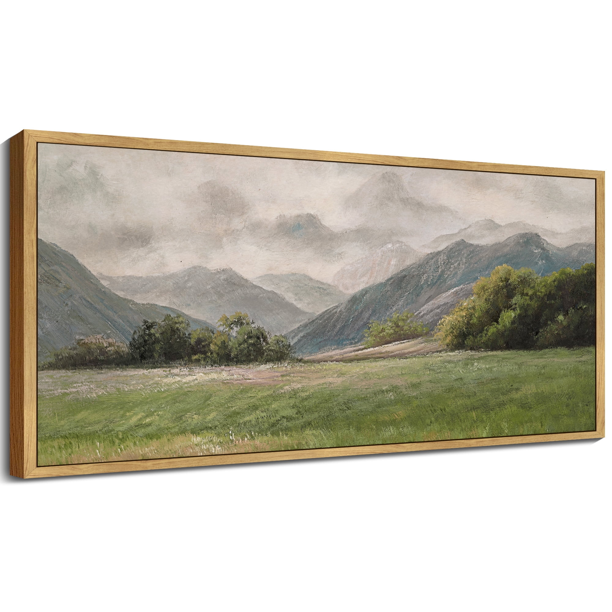 Drsoum Vintage Wall Art Prairie and Mountain Landscape Painting Retro ...