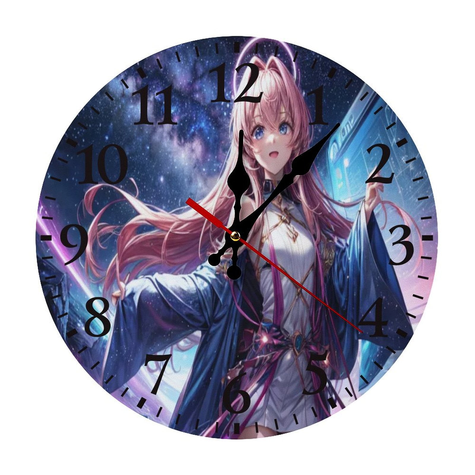 Drtiubtis Wall Clocks Battery Operated Wall Clock for Living Room Creator of The Universe Tween ...