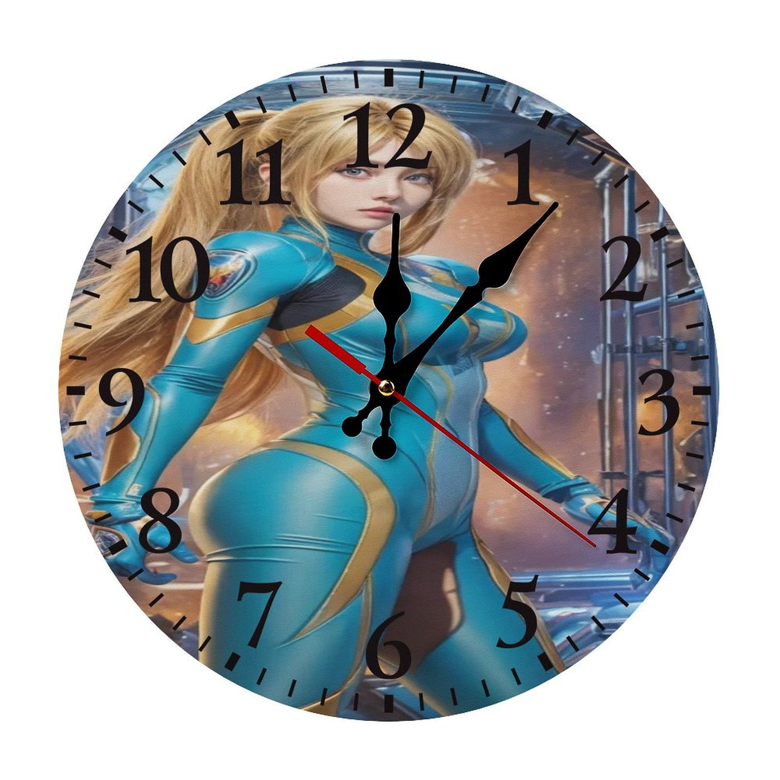 Drtiubtis Wall Clocks Clock Analog Samus Aran (Zero Suit) Tween Merchandise Silent - Walmart.com