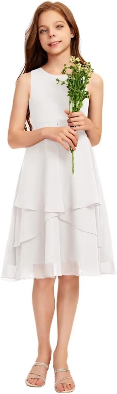 Drtj 2-14T Kids Junior Bridesmaid Wedding Dress A-line Scoop Knee ...