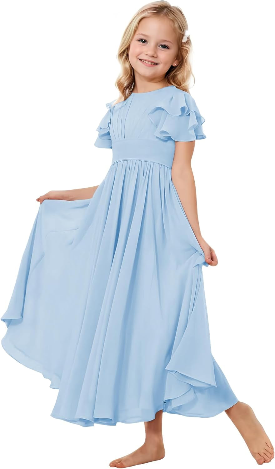 Drtj 2-14T Kids Teens Junior Flower Girl Wedding Bridesmaids Flowy ...