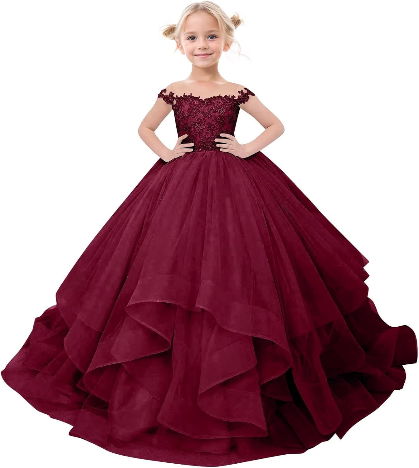 Drtj Flower Girl Dress - Elegant Tulle & Lace Princess Gown for ...