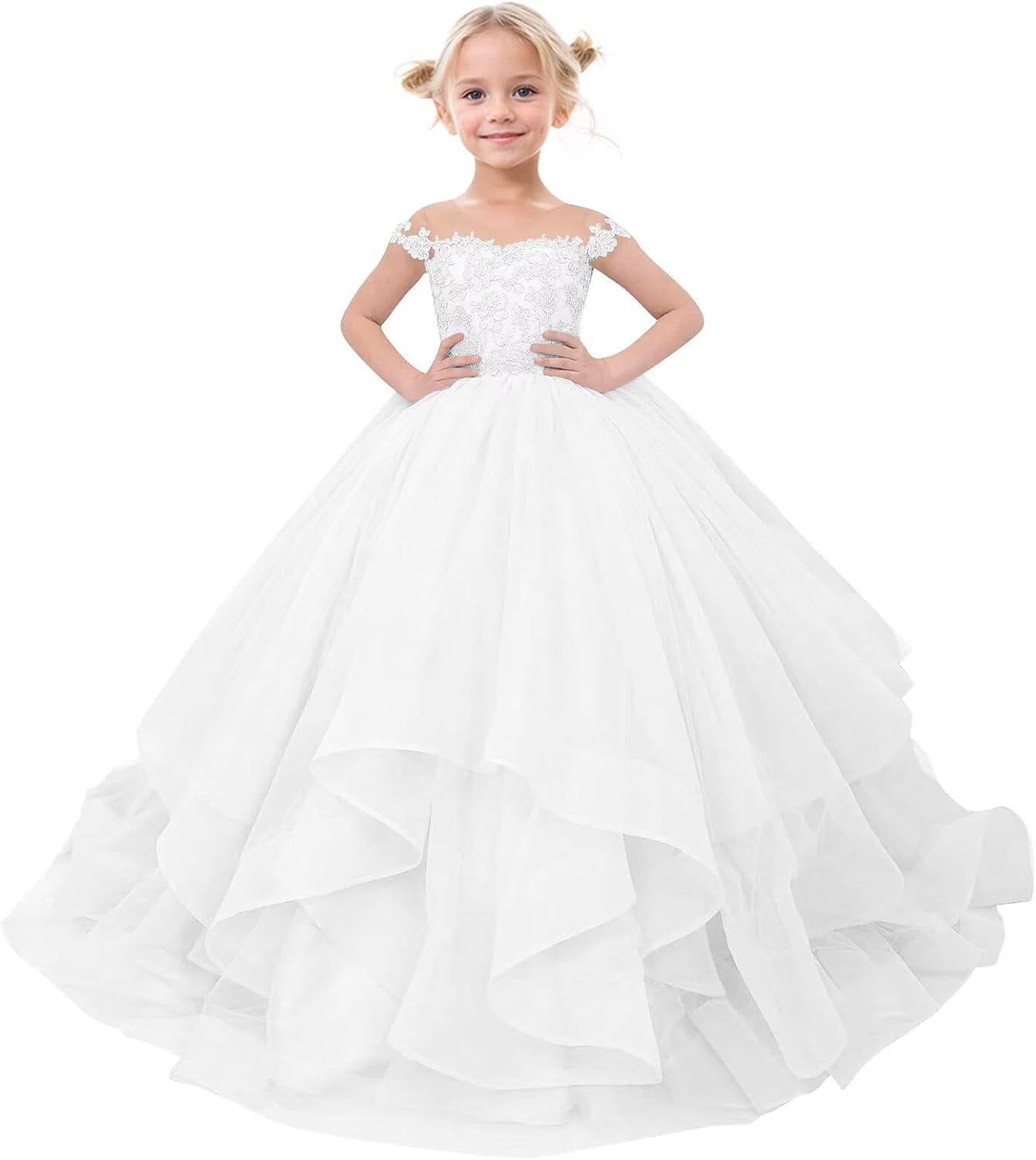Drtj Flower Girl Dress - Elegant Tulle & Lace Princess Gown for ...