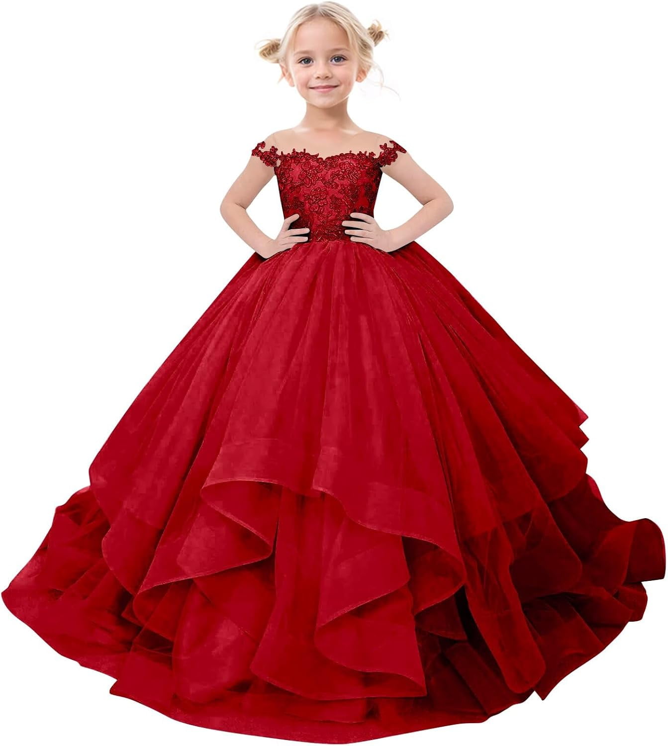 Drtj Flower Girl Dress - Elegant Tulle & Lace Princess Gown for ...