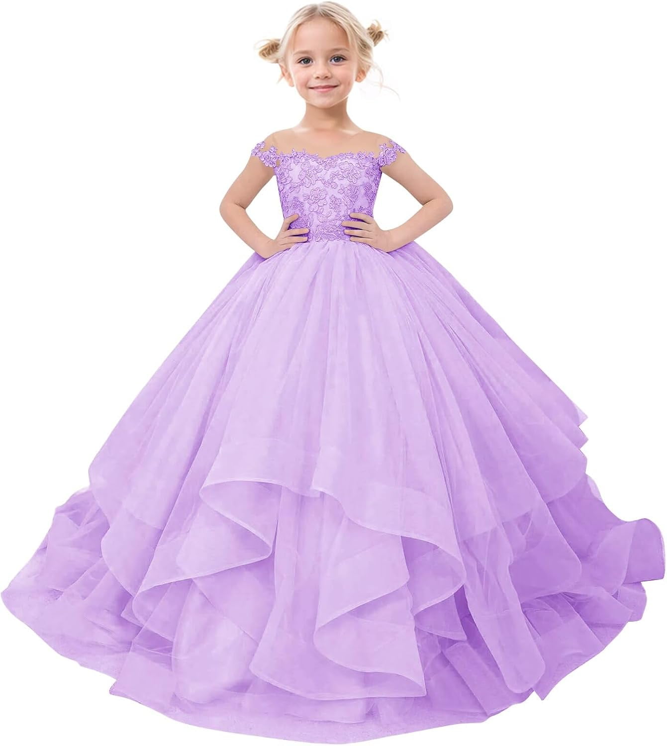 Drtj Flower Girl Dress - Elegant Tulle & Lace Princess Gown for ...