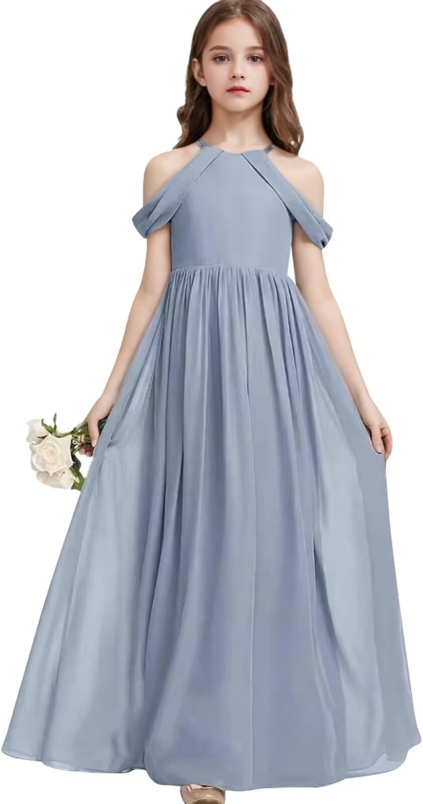 Drtj Girls A-Line Maxi Dress Junior Bridesmaid Flower Girl Dresses Off ...