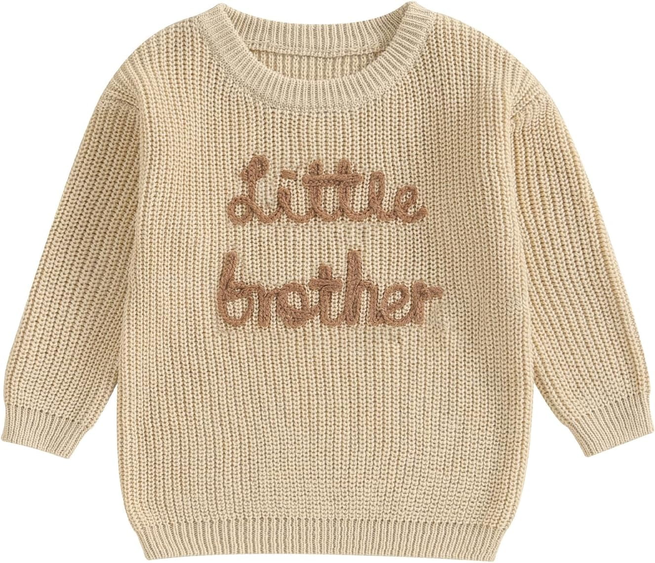 Drtj Little Brother Matching Outfits Letter Embroidery Knit Sweater ...