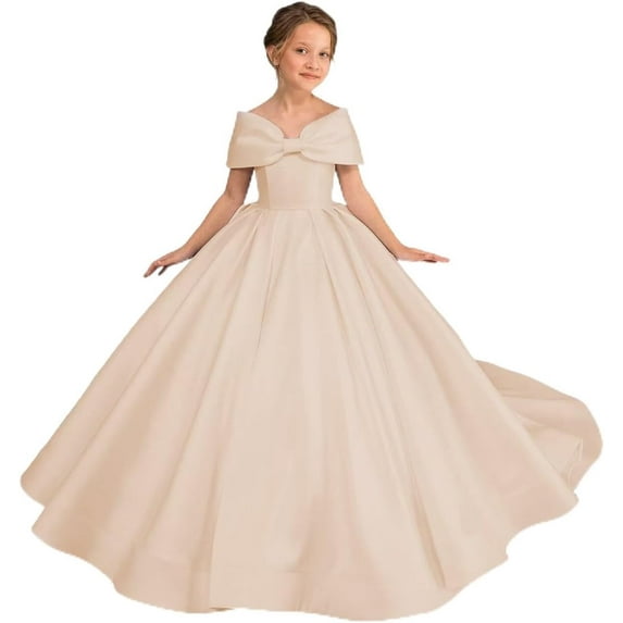 Drtj Off Shoulder Flower Girl Wedding Bridesmaid Princess Pageant First ...