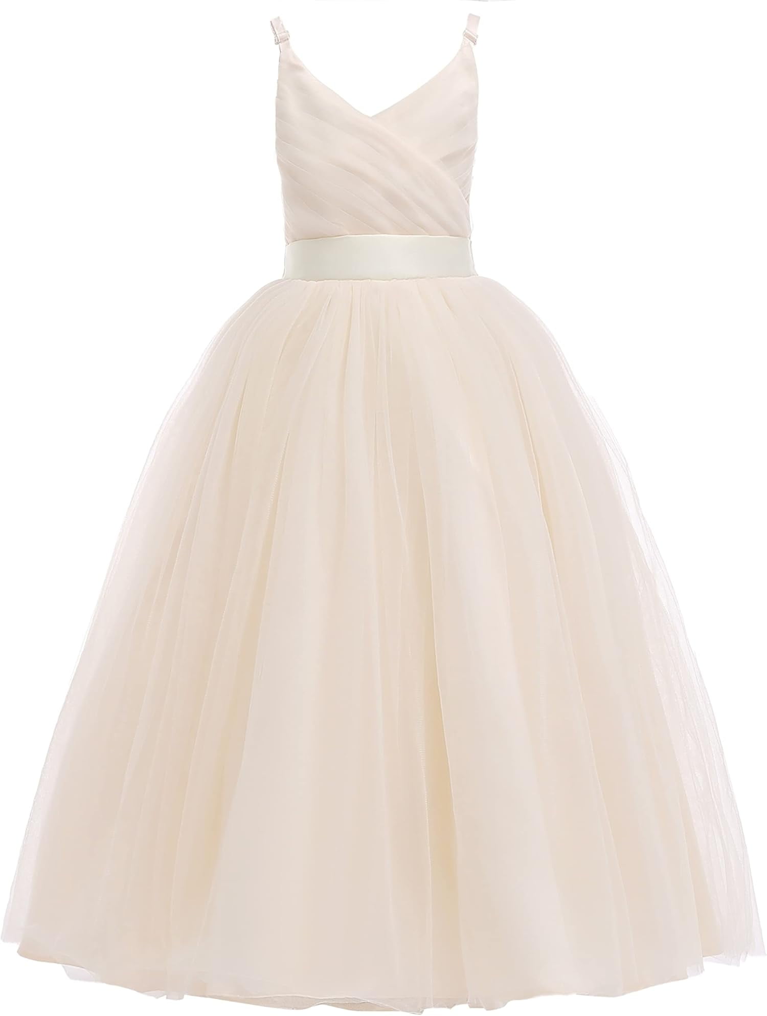 Drtj V-Neck Flower Girl Tulle WeddingBridesmaid Dresses Princess ...