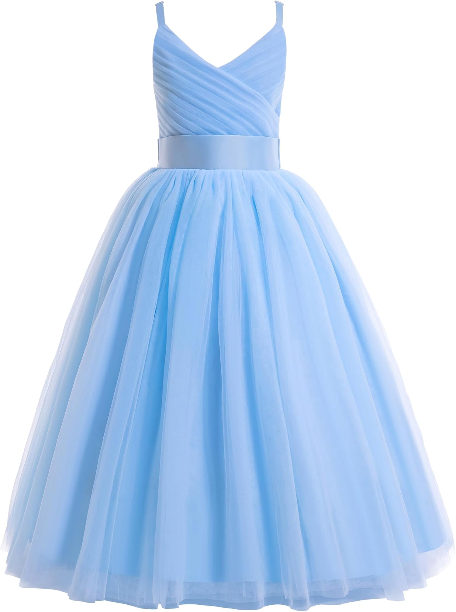 Drtj V-Neck Flower Girl Tulle WeddingBridesmaid Dresses Princess ...