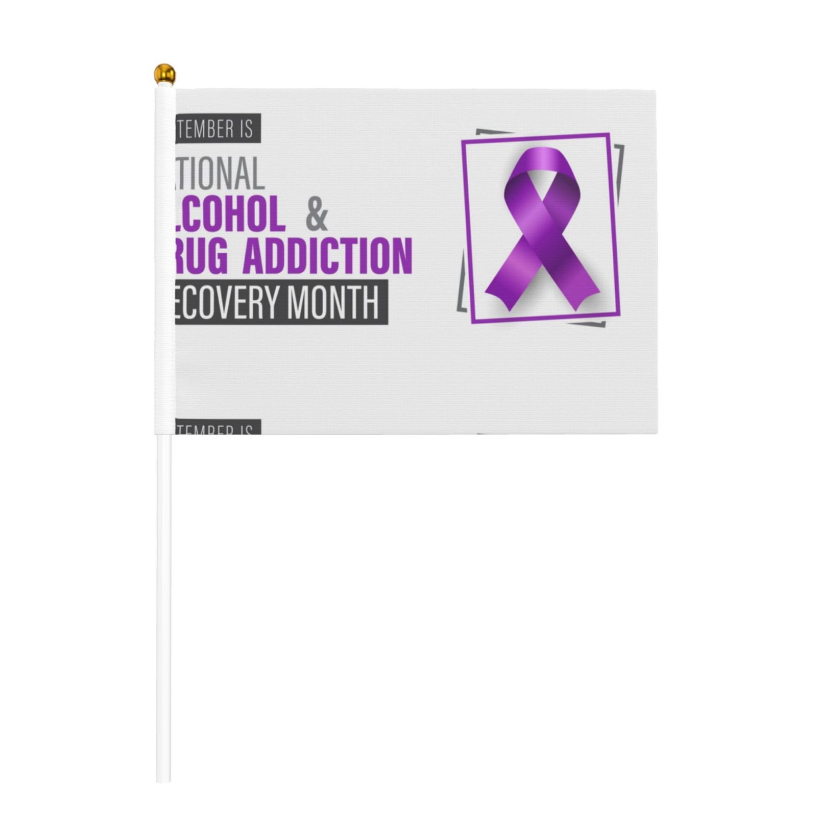 Drug Alcohol Addiction Recovery Awareness Flag Small Mini Hand Held ...
