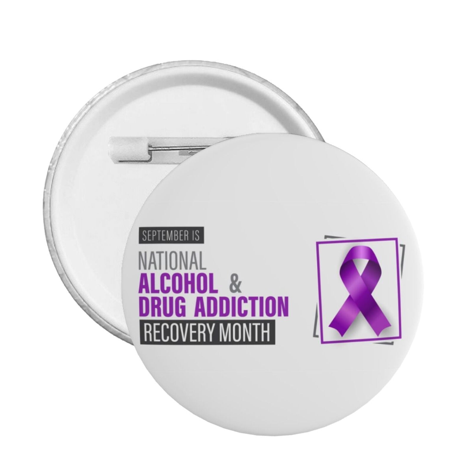 Drug Alcohol Addiction Recovery Awareness Pin Button Badge ...