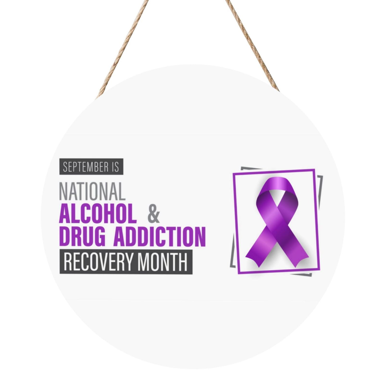 Drug Alcohol Addiction Recovery Awareness Wooden Hanging Sign Ornament ...