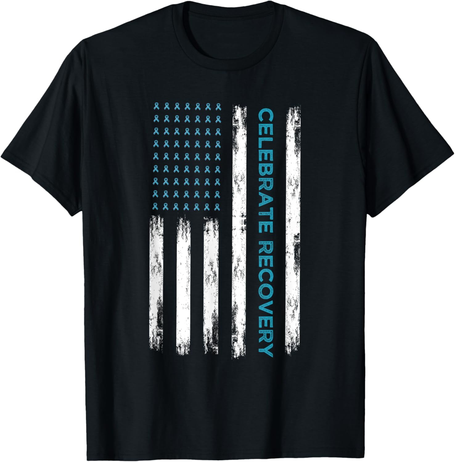 Drug Alcohol Addiction Recovery Celebrate Recovery USA Flag T-Shirt ...