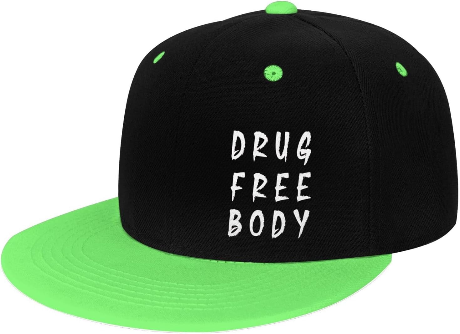 Drug Free Body Sober Living Hat Flat Brim Adjustable Snapback Baseball ...